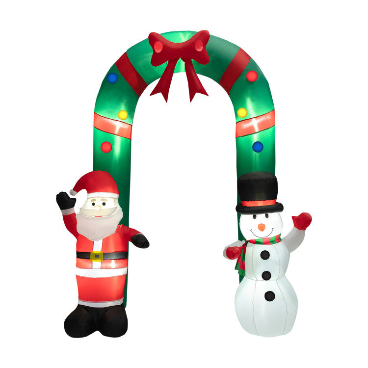 8 Feet Christmas Inflatable Archway with Santa Claus and Snowman ...