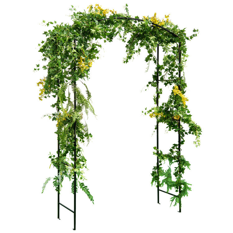 Garden Arch Arbor Trellis with Gate Patio Plant Stand Archway – Forclover