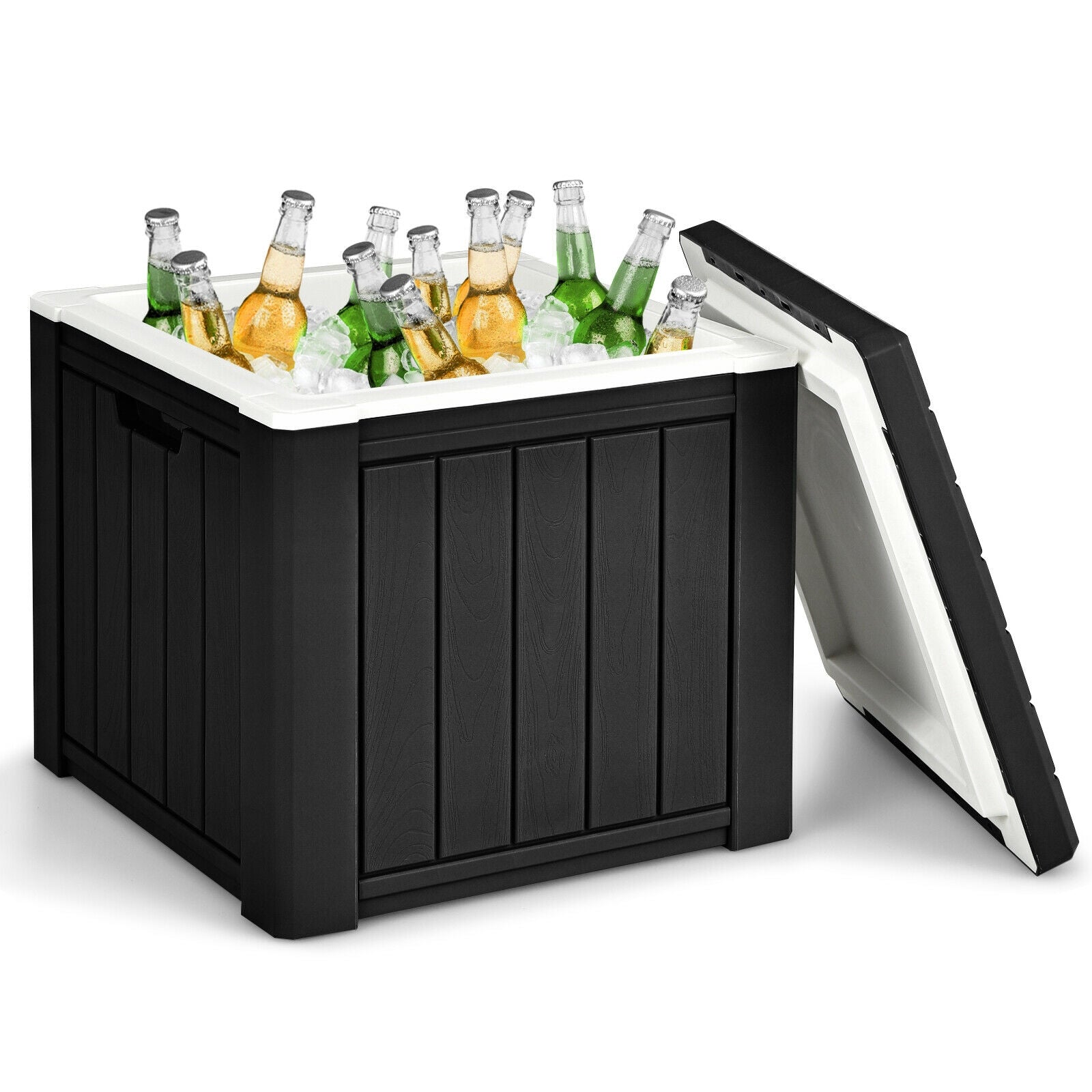 10 4-in-1 Black Gallon Storage Cooler for Picnic and Outdoor Activitie ...